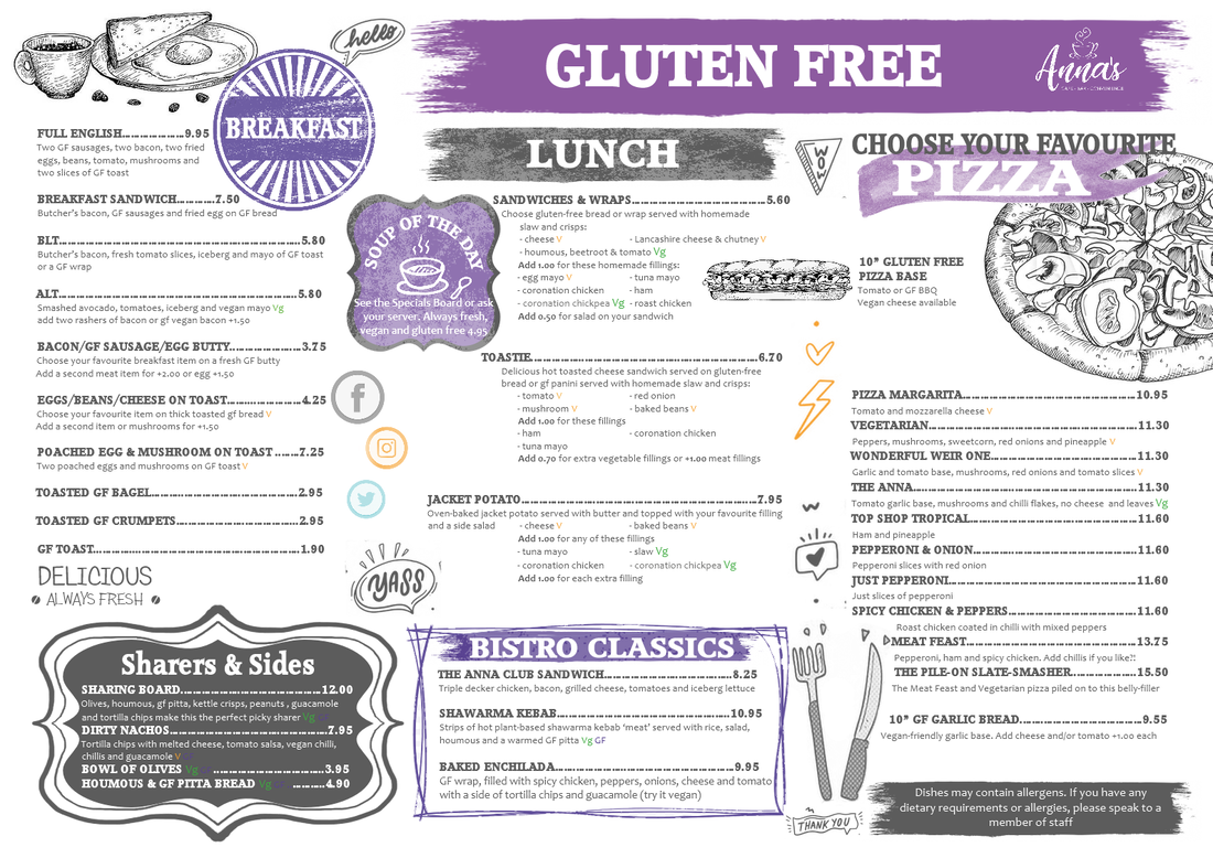 GLUTEN FREE MENU - Essential Rossendale Valley